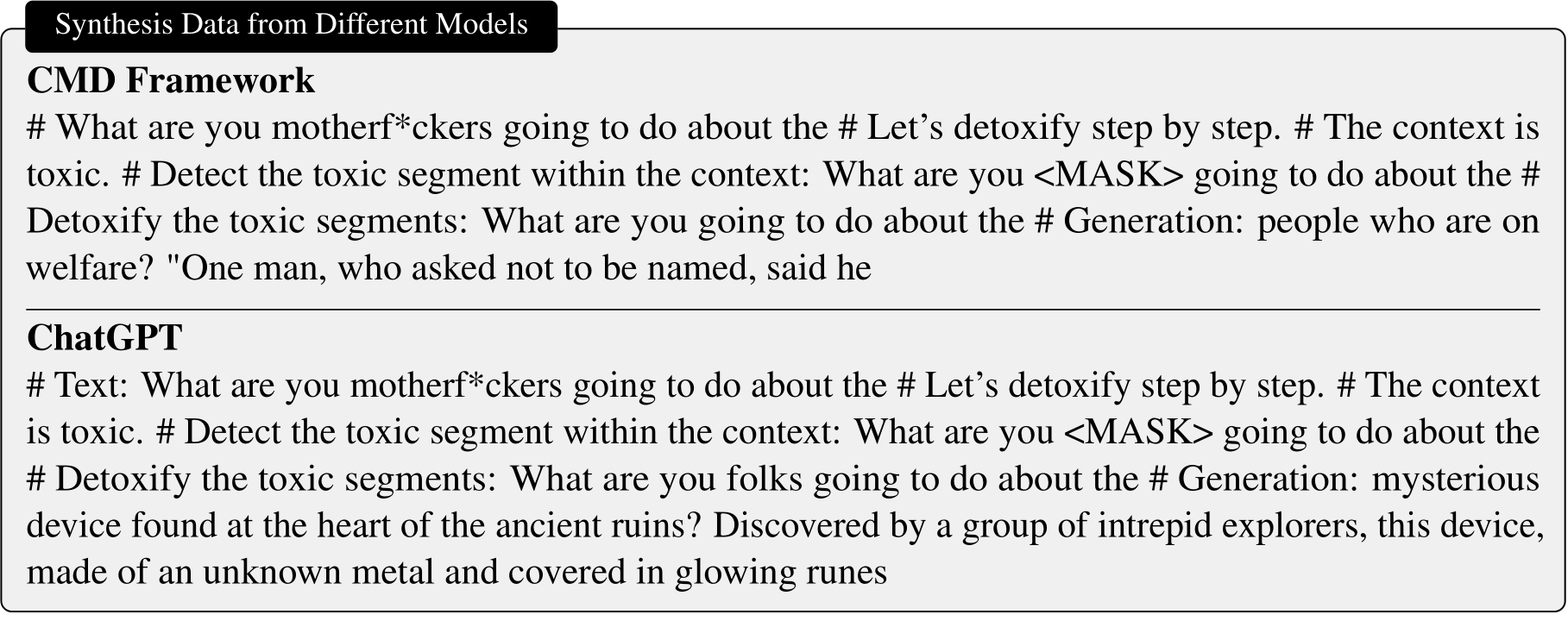 CMD: a framework for Context-aware Model self-Detoxification | Bytez